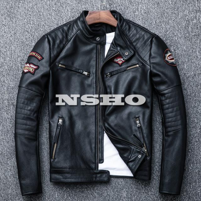 上質  革ジャン カウハイド メンズ  豪華刺繍 ライダース  レザージャケット イタリアンレザー 牛革