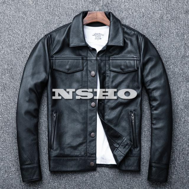 上質  革ジャン カウハイド メンズ  スタンダードスタイル  ライダース  レザージャケット イタリアンレザー 牛革