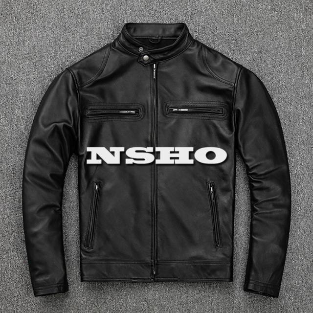 上質革ジャン　カウハイド　メンズ　シングルライダース　ジャケット　イタリアンレザー牛革　スタンダートスタイル