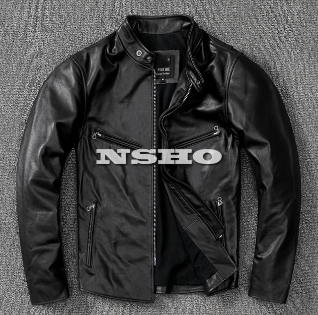 上質革ジャン　カウハイド　メンズ　レザー　ジャケット　スタンダードスタイル　シングルライダース 　イタリアン　牛革