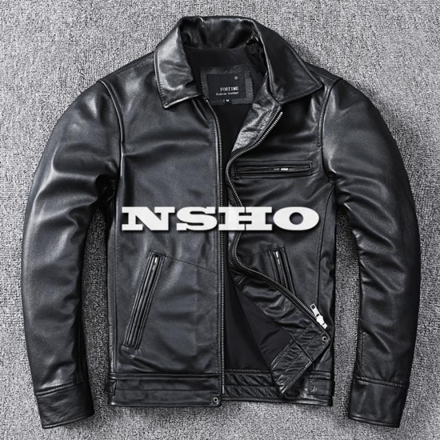 上質　メンズ　レザー　ジャケット　カウハイド　牛革　復刻　30年代　トラッカースタイル  シングルライダース レザージャケット