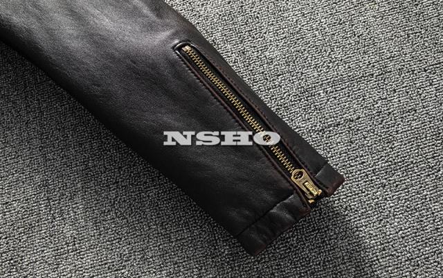 上質 メンズ レザー ジャケット ホースハイド 復刻 50年代 パテッド