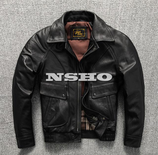 上質　メンズ　レザー　ジャケット　ゴートスキン 山羊革　復刻40´ｓ アビエイタースタイル  フライトジャケット