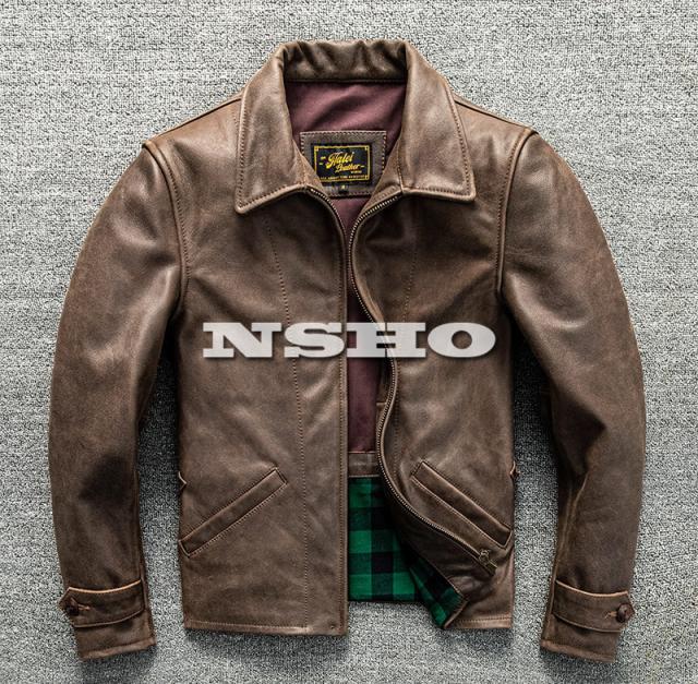 上質革ジャン メンズ　カウハイド　牛革　復刻　40´S 　スタンダードスタイル    シングルライダース