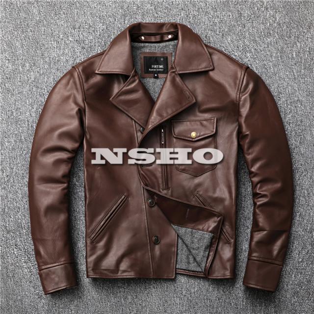 上質革ジャン メンズ　カウハイド　牛革　復刻　４０年代　アビエイタースタイル　レザージャケット　ライダース　タンニンなめし