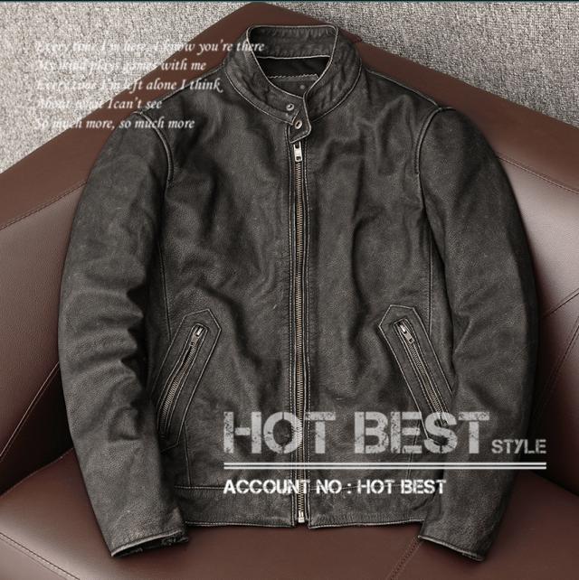 上質　メンズ　レザー　ジャケット　カウハイド　牛革　ミニマムスタイル シングルライダース  ヴィンテージ加工