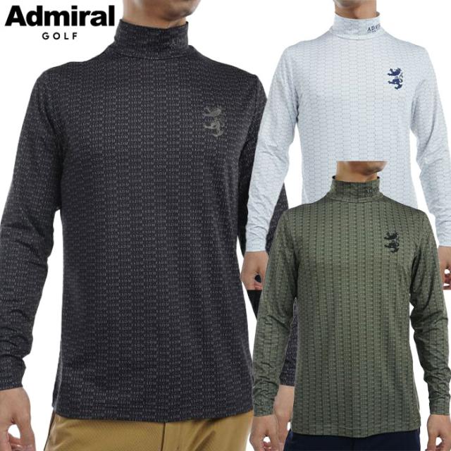 アドミラル Admiral Golf ビッグランパント 裏起毛ハイネックシャツ メンズ ADMA476 ゴルフウェア 2024秋冬モデル 日本正規品