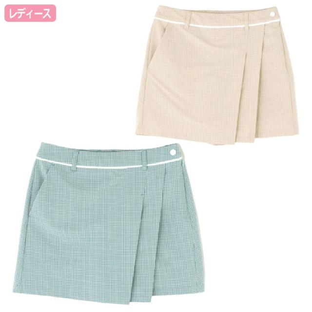 ニューバランス マイクロチェック柄 ラップキュロット 012-5139501 レディース ゴルフウェア newbalance 2025春夏モデル 日本正規品