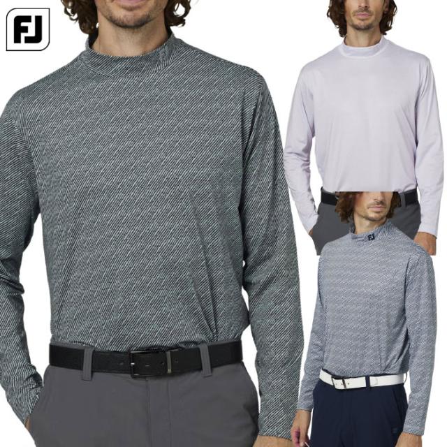 フットジョイ ウェーブラインプリントモックネック長袖シャツ FJ-F25-S13 メンズ ゴルフウェア FOOTJOY 2025秋冬モデル 日本正規品