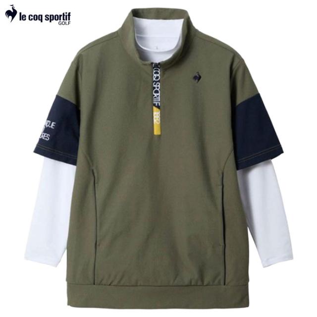 ルコックスポルティフ インナー付半袖カットソー LG5FTZ01M メンズ ゴルフウェア ゴルフ le coq sportif golf 2025秋冬モデル 日本正規品