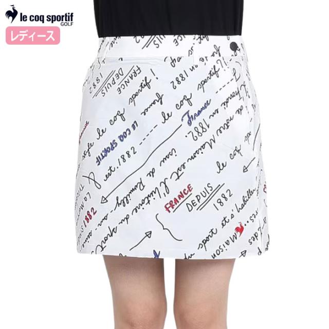 ルコックスポルティフ 撥水 保温 総柄スカート LG4FSK04L レディース ゴルフウェア ゴルフ le coq sportif golf 2024秋冬モデル 日本正規品