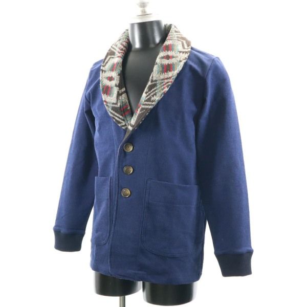 新品 エイチビー ノスタルジックインディゴ ジャケット M 青 HB ショールカーディガン メンズ