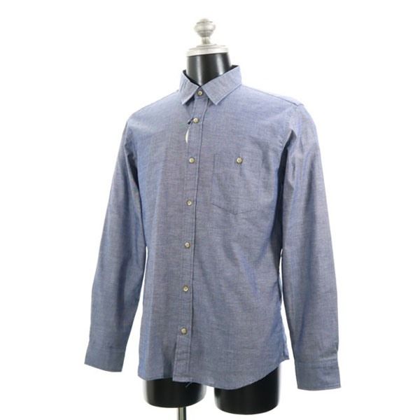 新品 泥棒日記 風呂敷柄 唐草模様 絣 長袖 バック 切替 シャツ 大 ネイビー どろぼうにっき メンズ