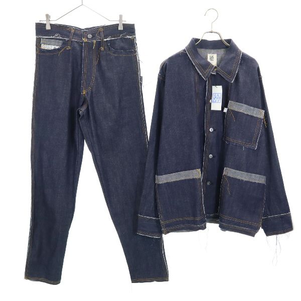 未使用 バースト222 19ss 日本製 リジット 生デニム デニムジャケット 上下 セットアップ 2 vast222 メンズ
