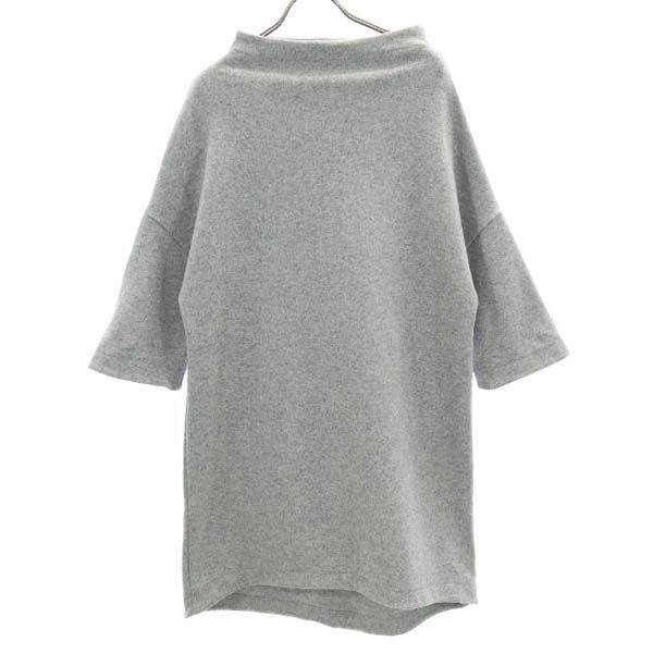 クロスリー イタリア製 ウールブレンド 7分袖 ワンピース M グレー系 CROSSLEY ドロップショルダー レディース