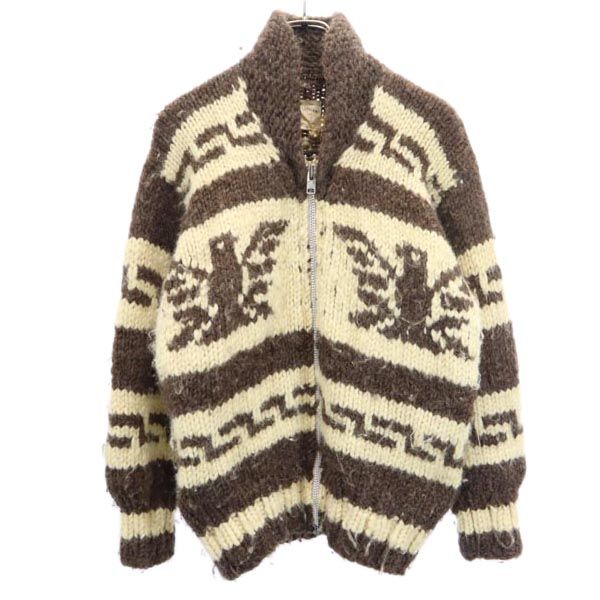 COWICHAN INDIAN カウチンジャケット 茶×ベージュ COWICHAN INDIAN ニット メンズ