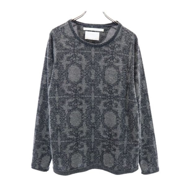 ホワイトマウンテニアリング 日本製 ウールブレンド 総柄 長袖 ニット 2 グレー系 WHITE MOUNTAINEERING セーター メンズ