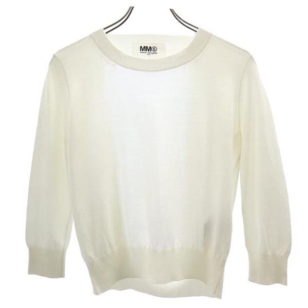 メゾンマルジェラ イタリア製 7分袖 バックオープン カットソー S 白 MAISON MARGIELA レディース