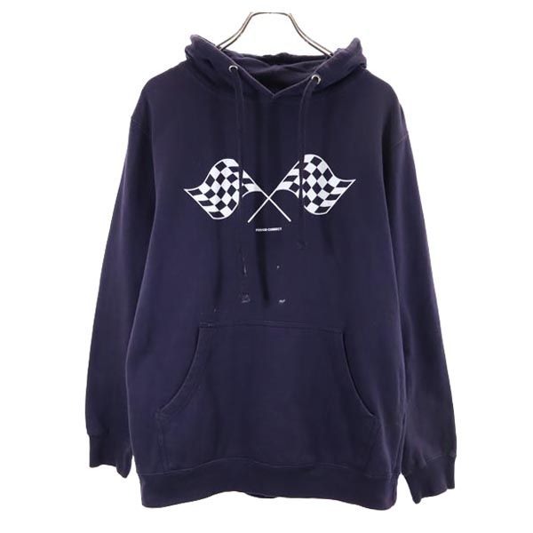 アンチソーシャルソーシャルクラブ USA製 ロゴプリント 長袖 スウェットパーカー S ネイビー ANTI SOCIAL SOCIAL CLUB 裏起毛 メンズ
