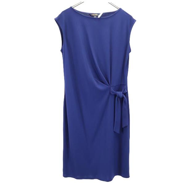 未使用 ブルックスブラザーズ 半袖 フレンチスリーブ ワンピース M 青 Brooks Brothers 収納カバー付き レディース