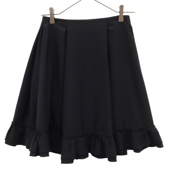 フォクシーニューヨーク フリル フリル ミニスカート 40 ブラック FOXEY NEW YORK レディース