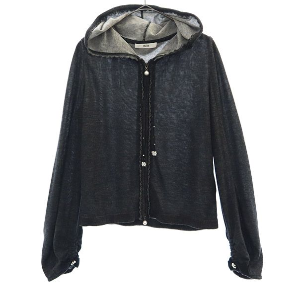 ルネ 長袖 ニット ジップパーカー 36 グレー Rene カーディガン ジャケット レディース