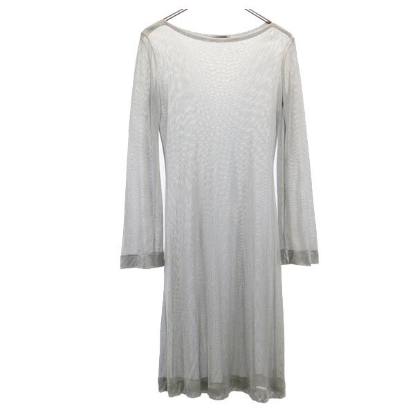 Emporio Armani エンポリオアルマーニ イタリア製 長袖 ワンピース USA4 グレー系 レディース