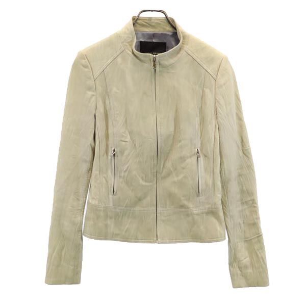 ノースビーチ ラムスキン レザージャケット S(44) アイボリー NORTH BEACH 羊革 レディース