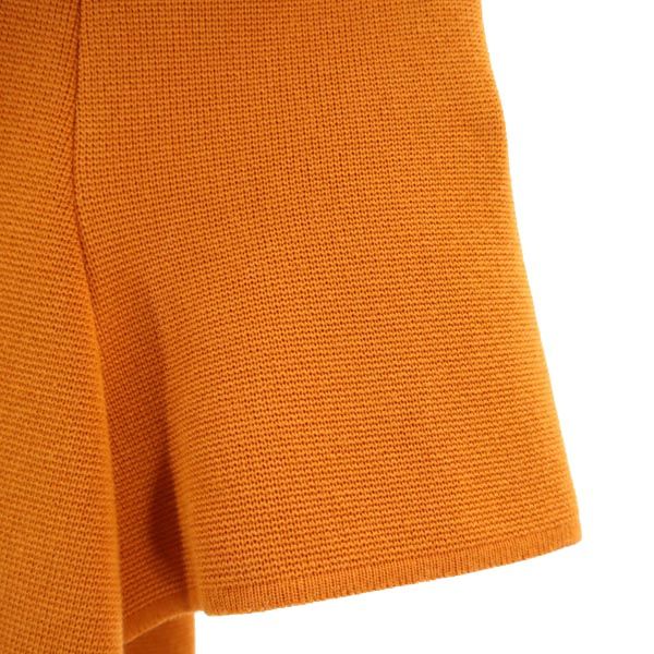 フォクシー 日本製 バイカラー 半袖 ワンピース 38 オレンジ系 FOXEY