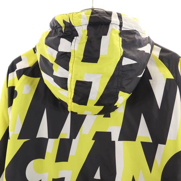 アルマーニ ロゴプリント フード付 ジャケット M イエロー×ブラック