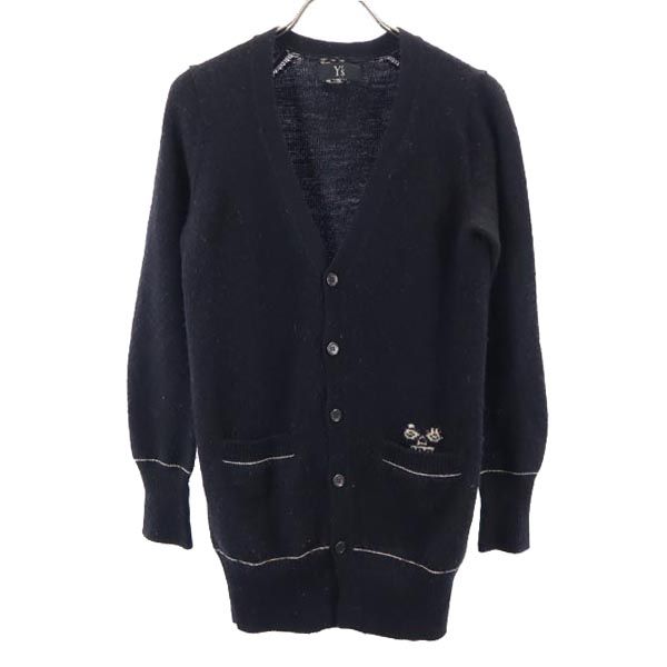 ワイズ ウール 長袖 Vネック カーディガン 2 ブラック系 Y’s メンズ