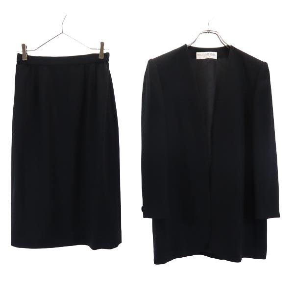 ジバンシィ 日本製 スカートスーツ 上下 セットアップ 12AB 黒 GIVENCHY レディース