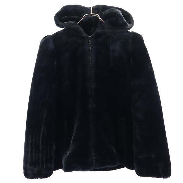 captivity 80s 90s USA製 オールド フェイクファー ジャケット 45481 ブラック captivity フード レディース