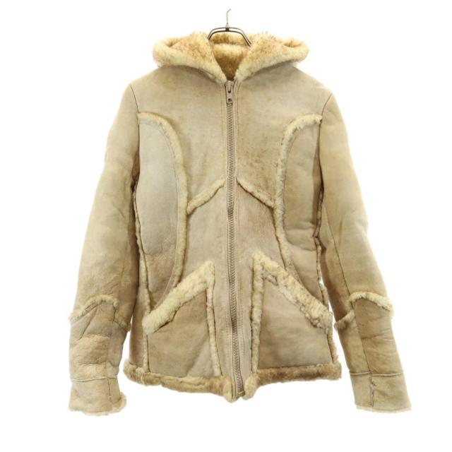 Wilsowo 70s 80s ヴィンテージ 本革 ムートン レザージャケット ベージュ Wilsowo ボア メンズ