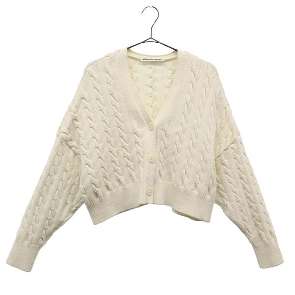 アレキサンダーワン 長袖 ショート丈 ニット カーディガン ホワイト Alexander Wang レディース