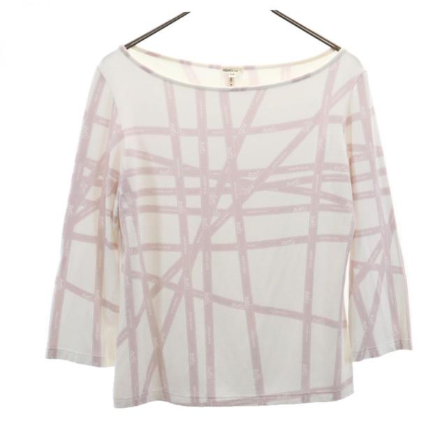 エルメス イタリア製 7分袖 カットソー LA ホワイト系 HERMES レディース