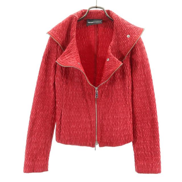 エンポリオアルマーニ 長袖 ジップジャケット 40 レッド Emporio Armani レディース