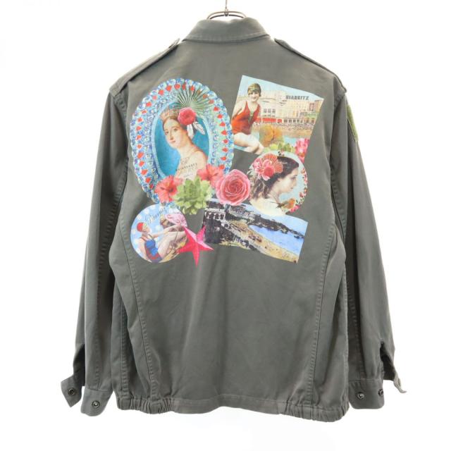 bp BAIGNEUSES PALACE バックプリント ミリタリージャケット カーキ bp BAIGNEUSES PALACE メンズ