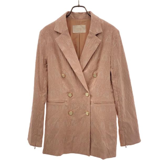 エイミーイストワール 未使用 花柄 ダブル テーラードジャケット FREE ピンク系 eimy istoire レース レディース