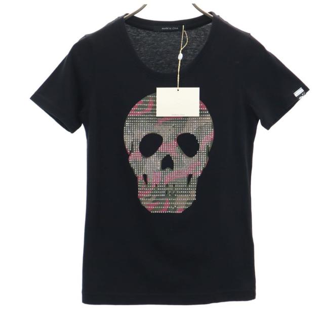 未使用 マークアンドロナ 日本製 半袖 Tシャツ M ブラック MARK&LONA スカル レディース