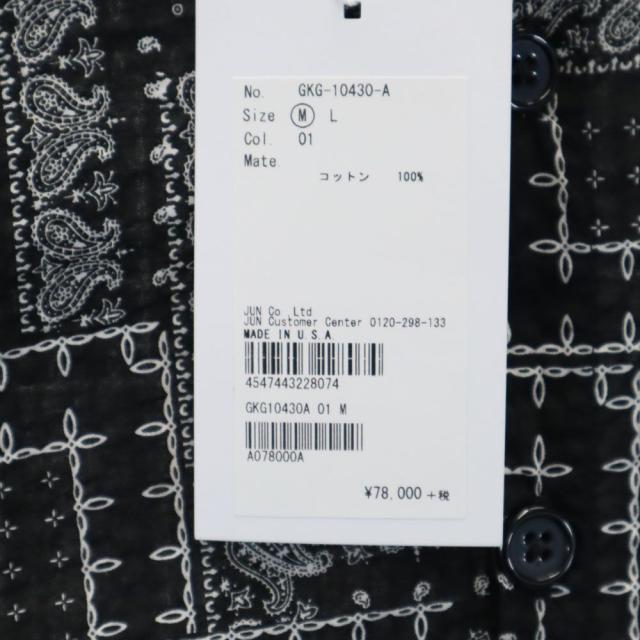 未使用 グレッグローレン USA製 ペイズリー柄 長袖 オープンカラー