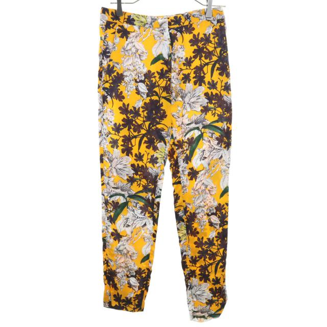 エムエスジーエム イタリア製 花柄 ロングパンツ 38 オレンジ系 MSGM ボタニカル レディース