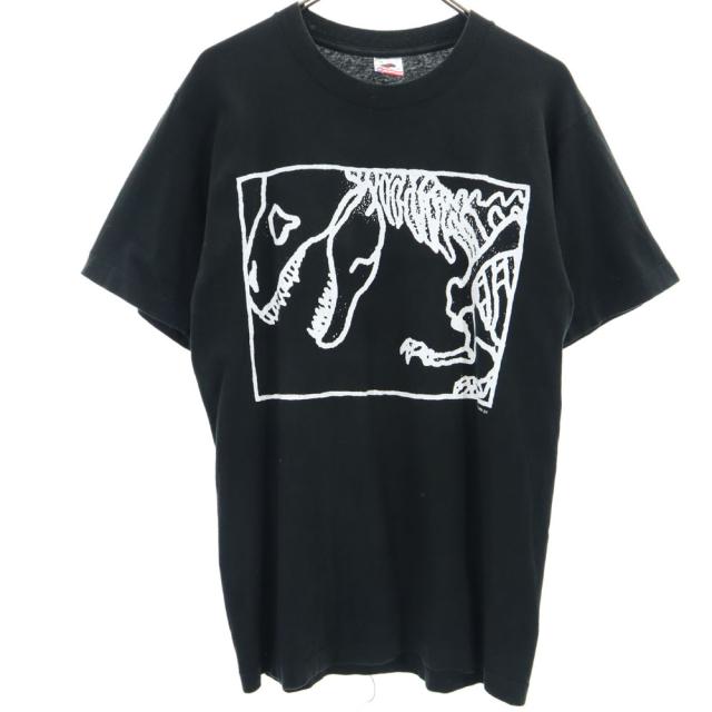 フルーツオブザルーム 80s USA製 ヴィンテージ 半袖 Tシャツ M 黒 FRUIT OF THE LOOM メンズ