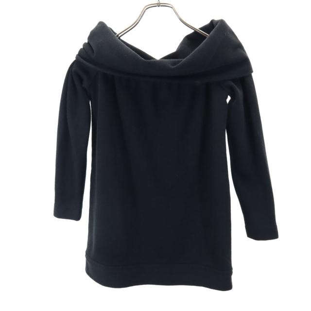 サンローラン 80s フランス製 ヴィンテージ 長袖 オフショル カットソー 34 ブラック SAINT LAURENT ニット レディース