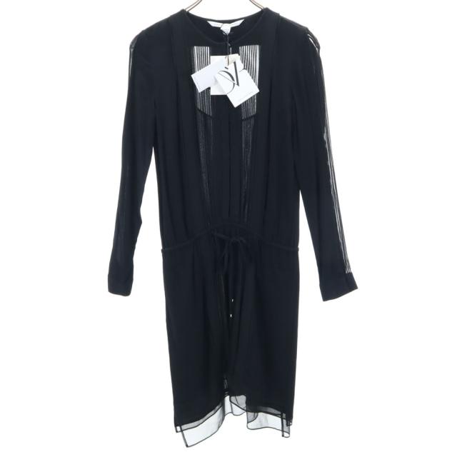 未使用 ダイアンフォンファステンバーグ 長袖 ミニワンピース ブラック DIANE VON FURSTENBERG タグ付き レディース