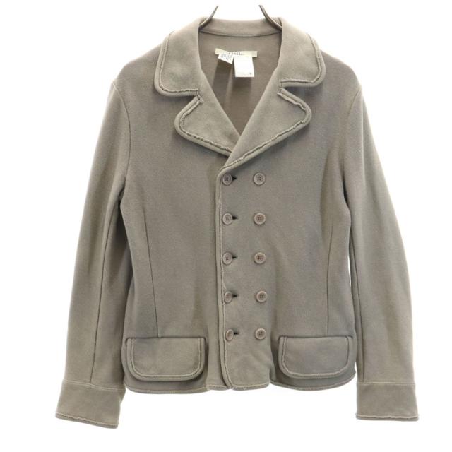 リミフゥ 日本製 長袖 ダブル カーディガン M グレー系 LIMI feu ヨウジヤマモト Pコート ジャケット レディース