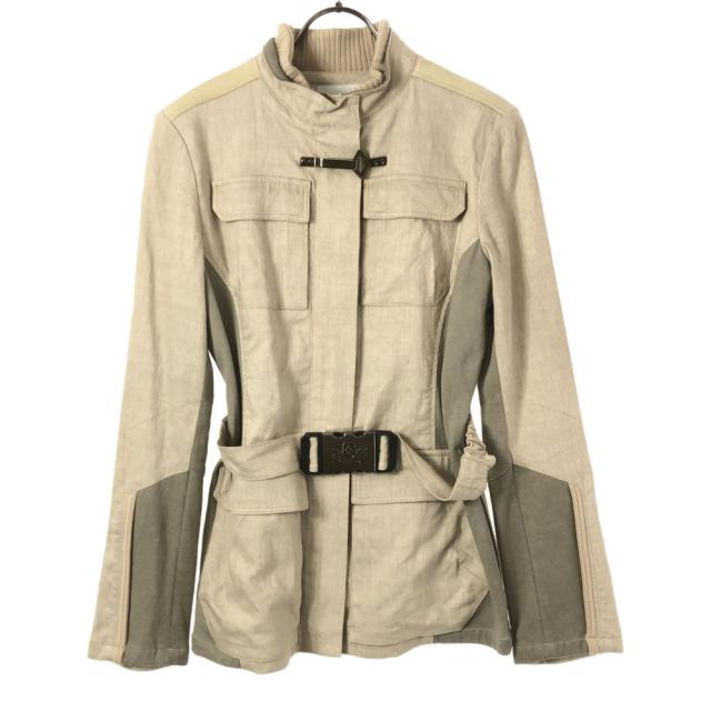 バランタイン リネンブレンド イタリア製 ジャケット 40 ベージュ BALLANTYNE ウエストベルト レディース