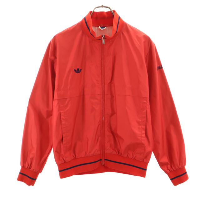 アディダス 70s デサント製 ヴィンテージ 西ドイツタグ トレフォイルロゴ ナイロンジャケット M レッド系 adidas ブルゾン メンズ