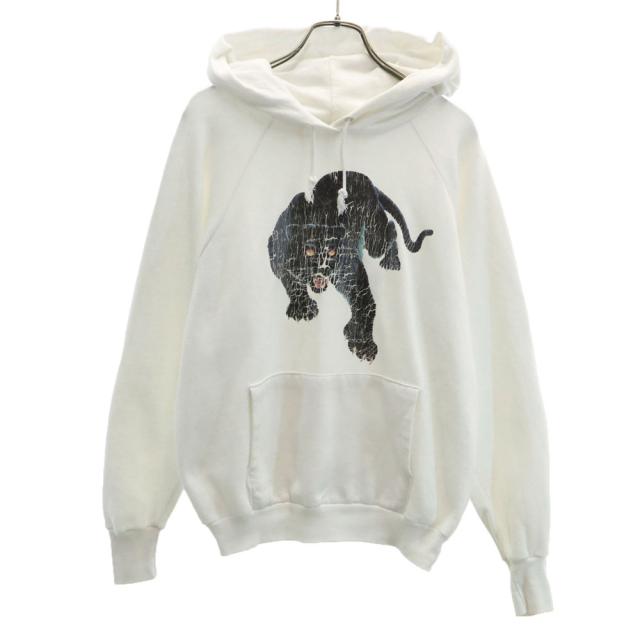 ヘルスニット 70s 80s USA製 ヴィンテージ 長袖 スウェットパーカー M ホワイト Healthknit 裏起毛 レディース