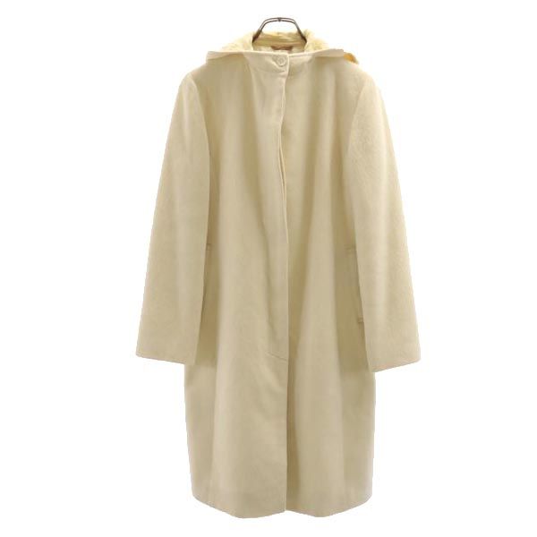 Burberrys Blue label バーバリーズブルーレーベル 90s オールド アンゴラウール フーデット コート 38 ホワイト系 レディース